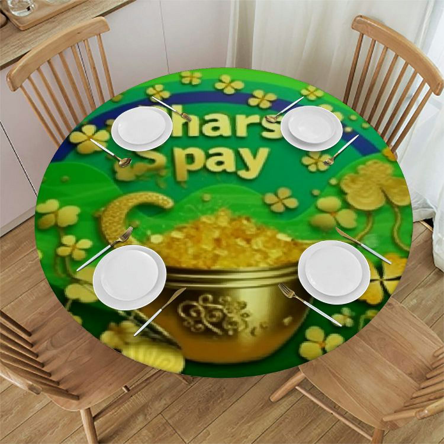 Shangniulu cfpolar Round Tablecloth with Elastic Edged Saint Patricks ...