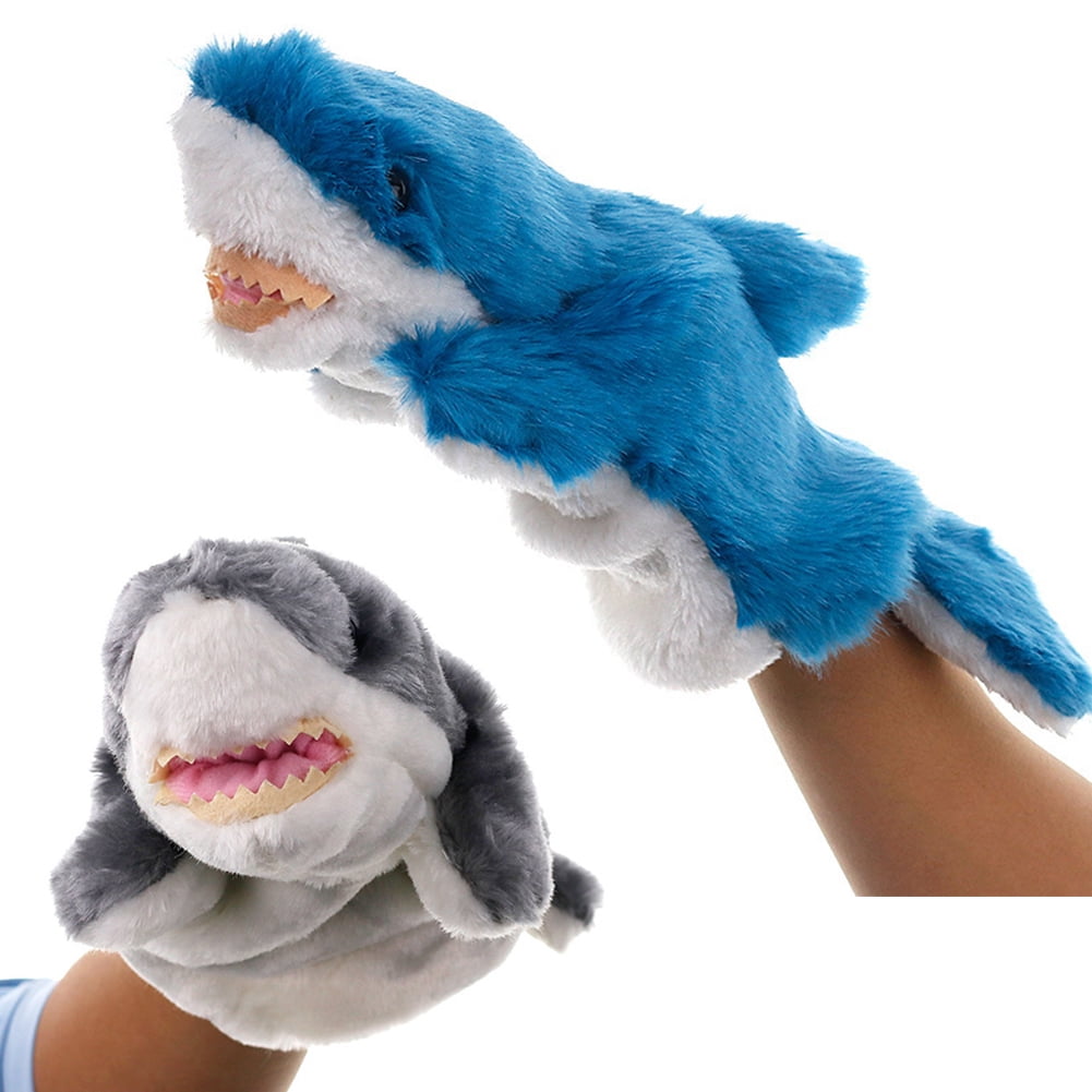 Shangqer Lovely Shark Animal Plush Hand Puppet Doll Kids Storytelling ...