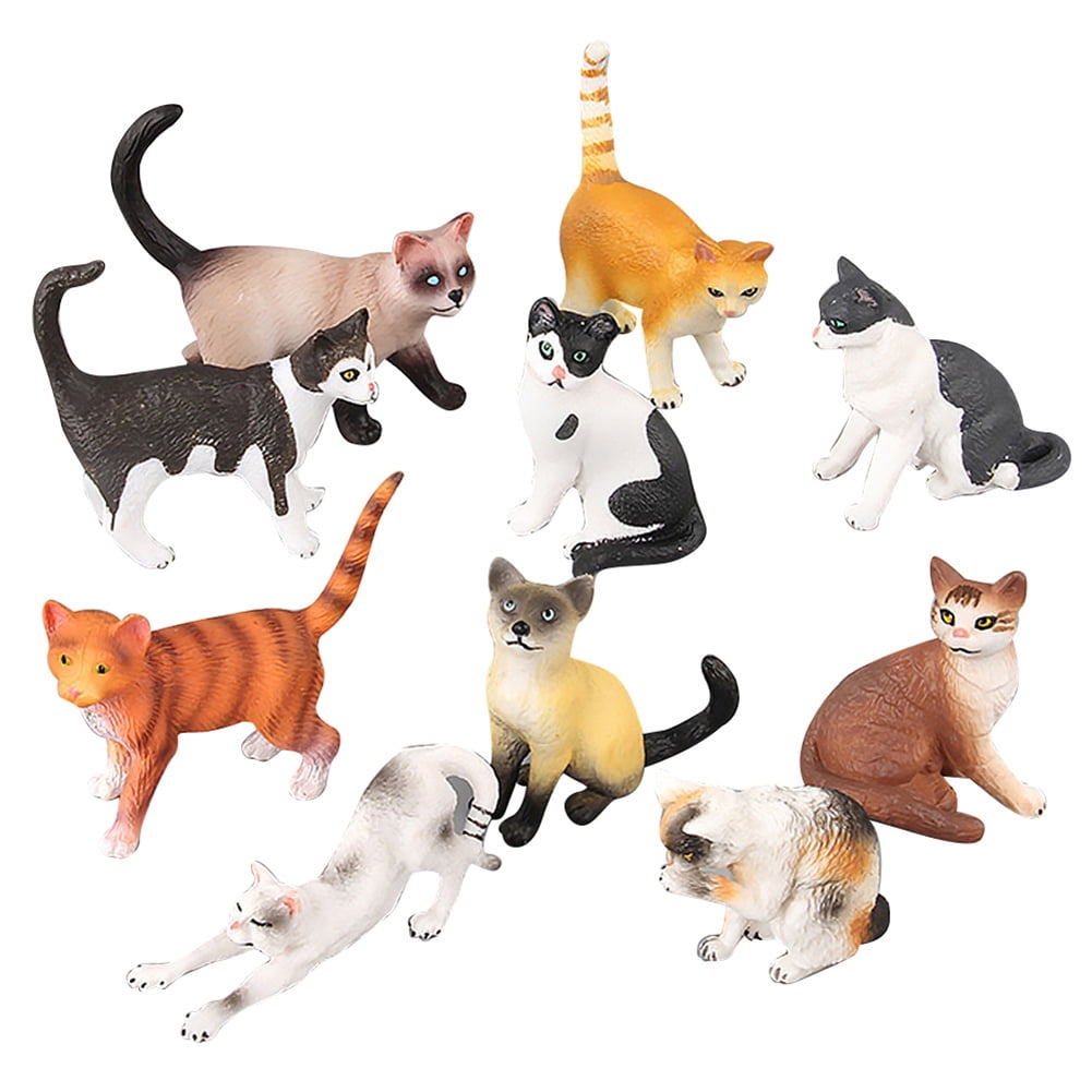 Shangqer Simulation Mini Cats Kitty Figure Model Statue Home Ornaments ...