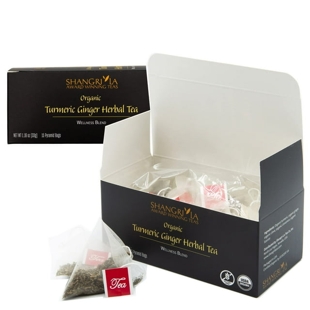 Shangri La Wellness Organic Turmeric Ginger Tea, 2 Pack 15 Sachet Tea ...