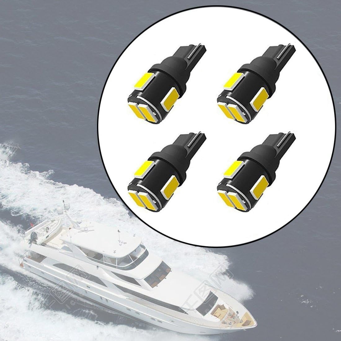 Shangyaun 906 Led Bulbs T10 Wedge Base Marine Boat Light Bulb fit Stern ...