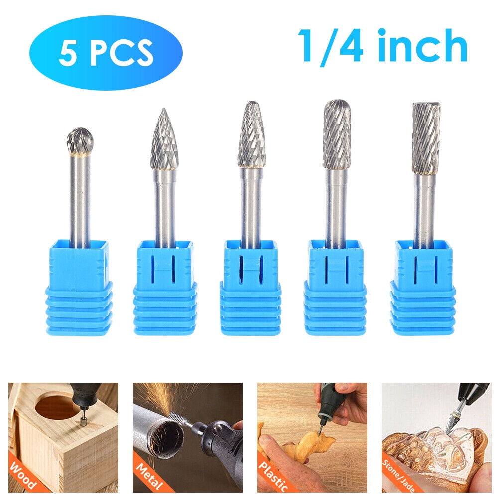 Shank Double Cut Tungsten Carbide Steel Rotary Burr Die Grinder Bit Set ...