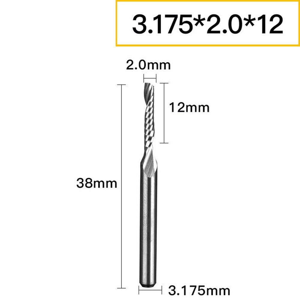 Shank diameter 3.175mm single edge spiral milling cutter CNC engraving ...