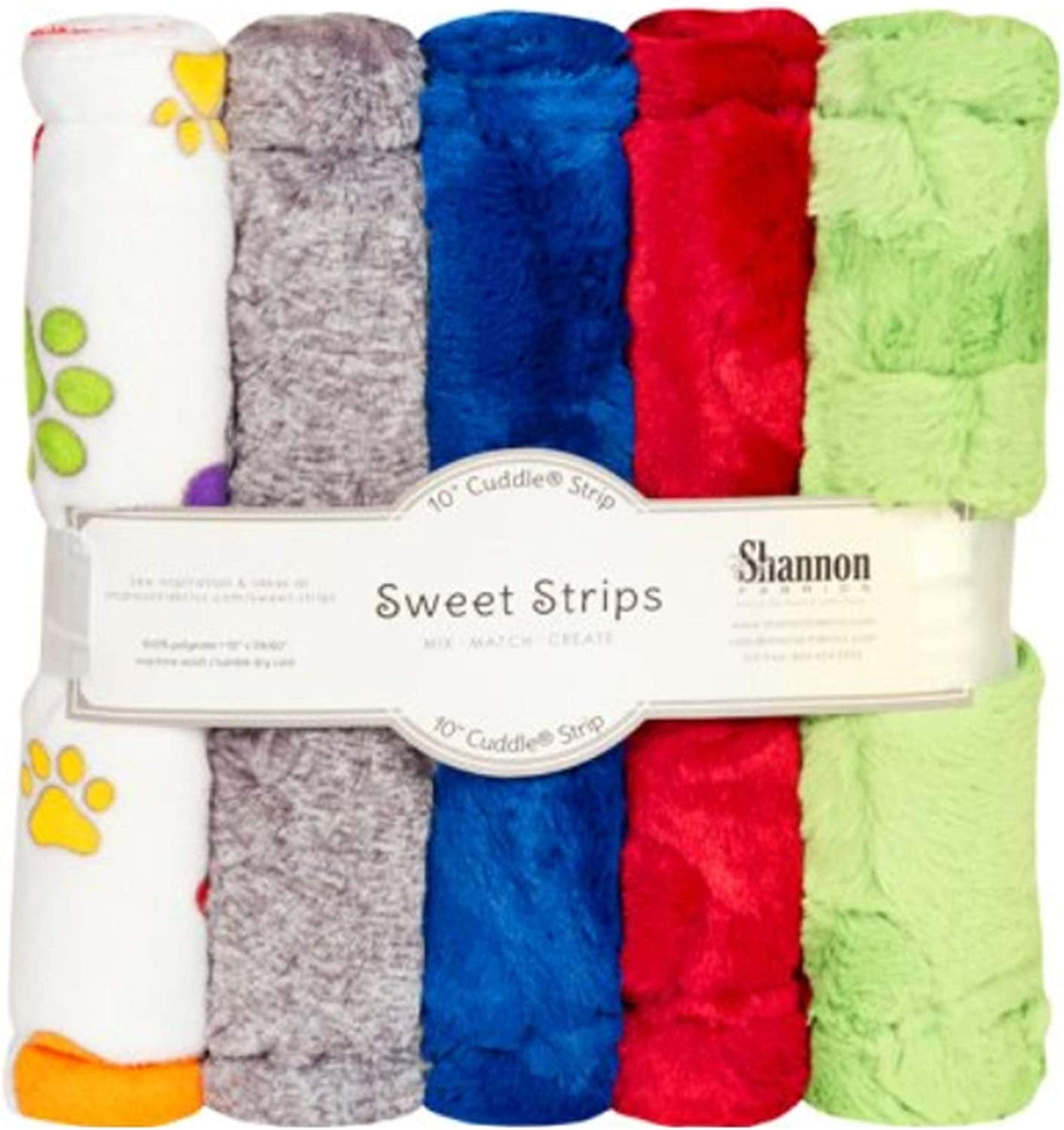Shannon FABRICS 5 Pack of 10 Luxe Cuddle Strips Rainbow, Assorted ...