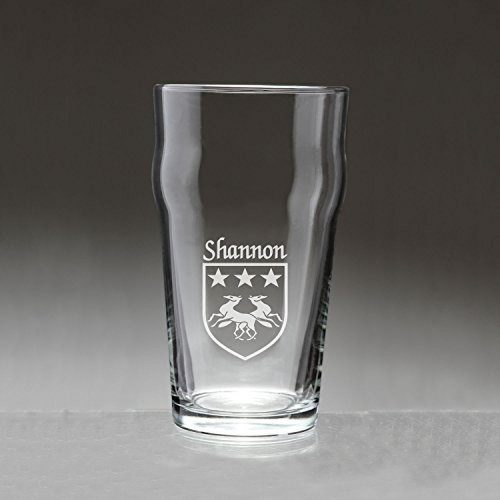 Shannon Irish Coat of Arms Pub Glasses - Set of 4 (Sand Etched ...