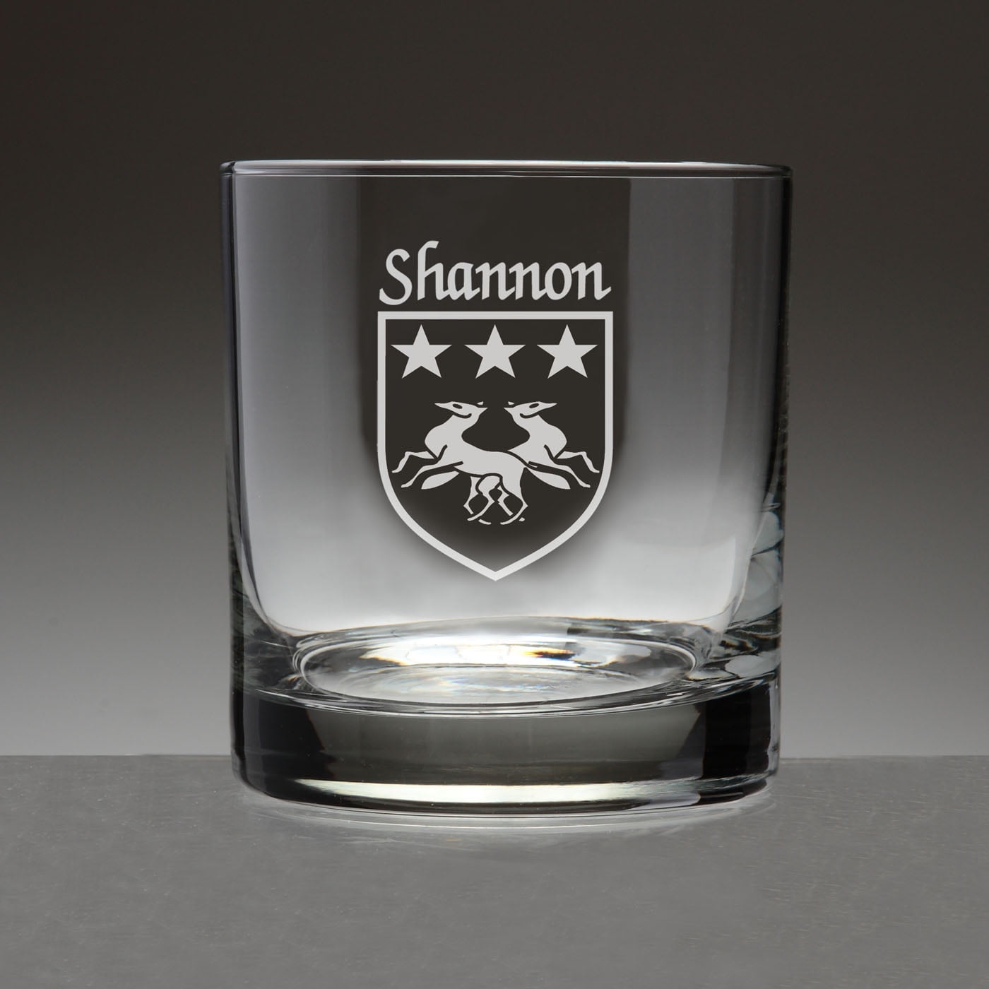 Shannon Irish Coat of Arms Tumbler Glasses - Set of 4 (Sand Etched ...