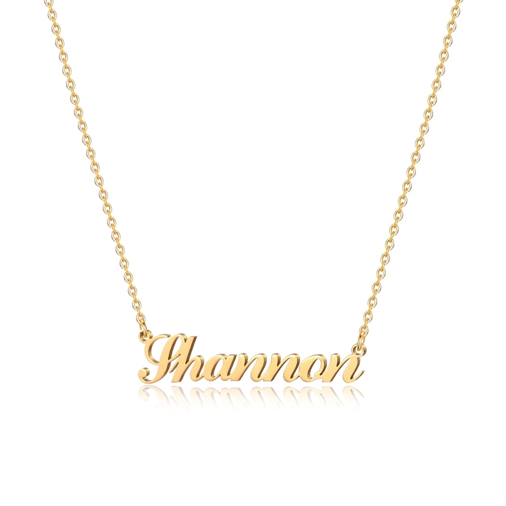 Shannon Name Necklace, 18K Gold Filled Custom Name Necklace ...
