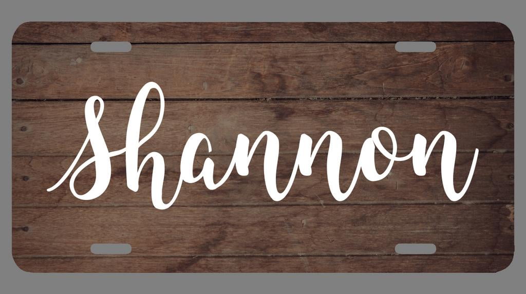 Shannon Name Wood Style License Plate Tag Vanity Novelty Metal | UV ...