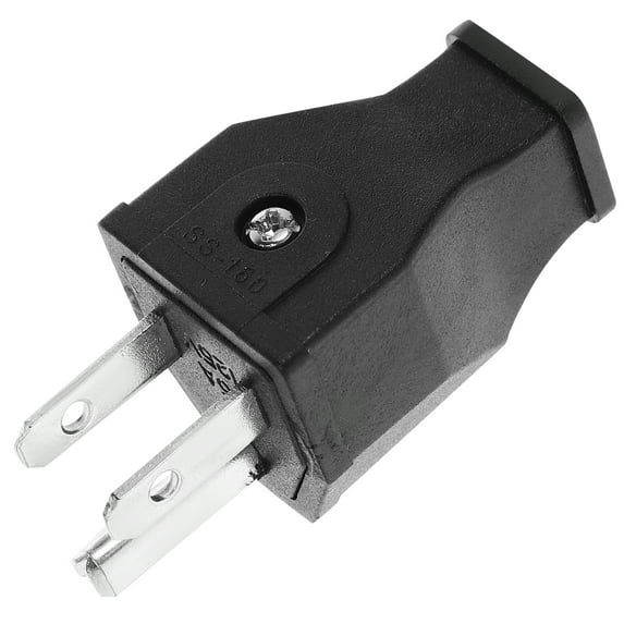 Shannoy 001, 15A 125V Black Grounded Electrical Plug - Walmart.com