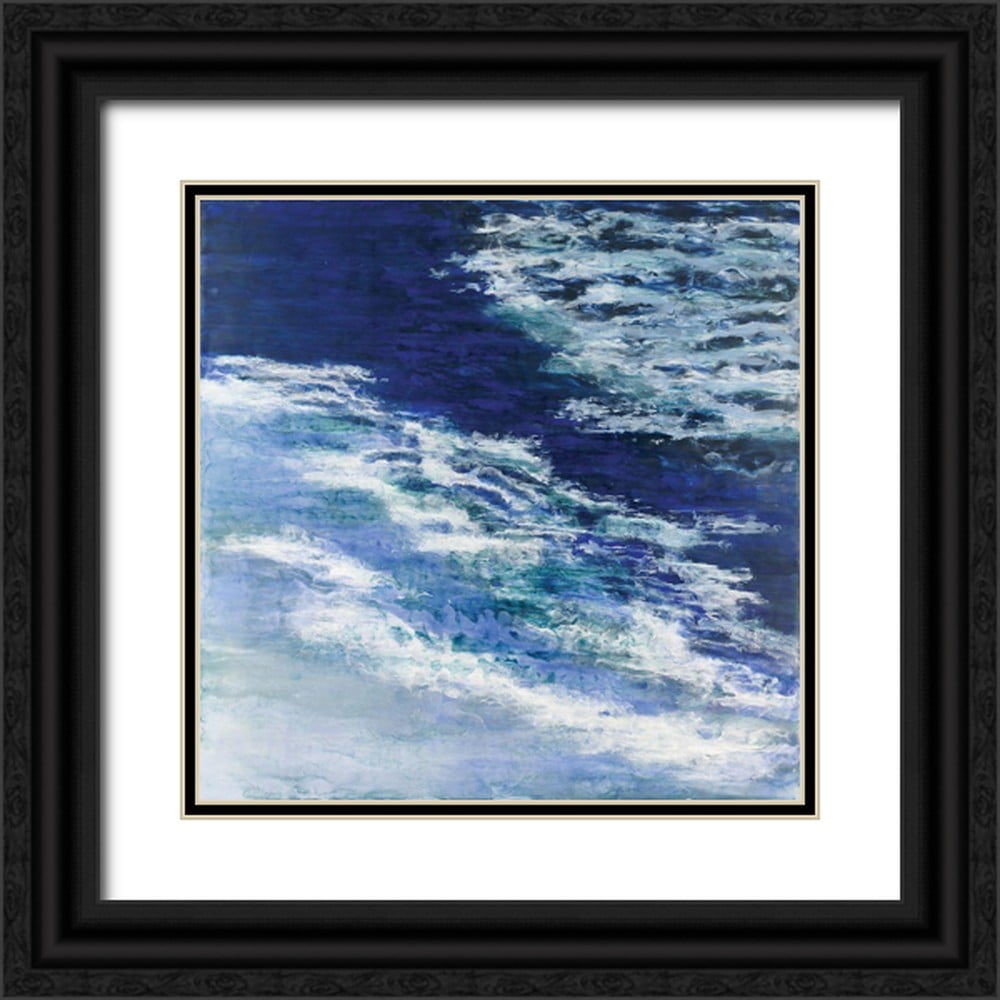 Shanti, Shima 15x15 Black Ornate Wood Framed with Double Matting Museum ...