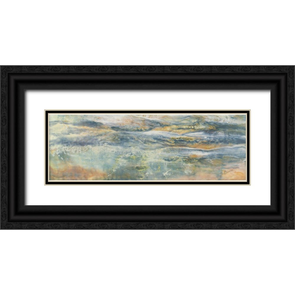 Shanti, Shima 18x9 Black Ornate Wood Framed with Double Matting Museum ...