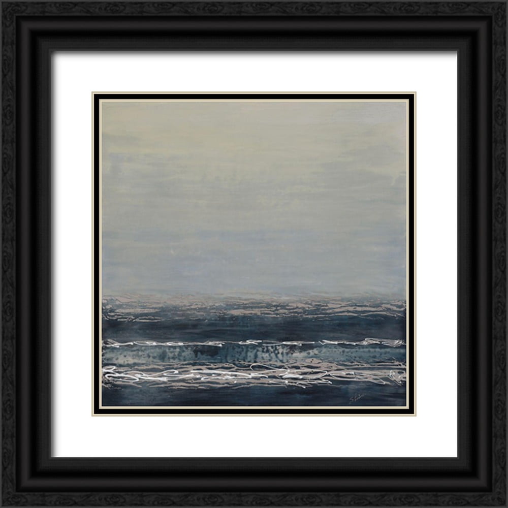 Shanti, Shima 20x20 Black Ornate Wood Framed with Double Matting Museum ...