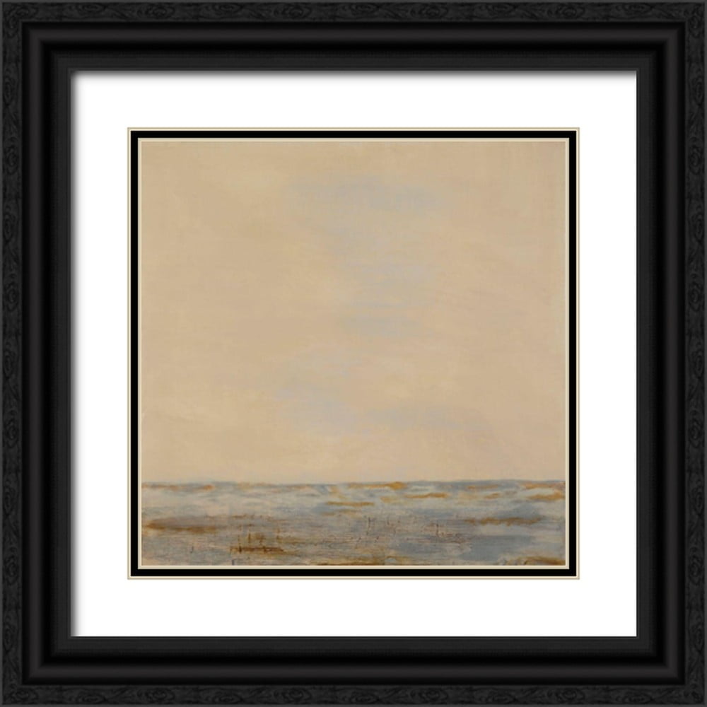 Shanti, Shima 20x20 Black Ornate Wood Framed with Double Matting Museum ...