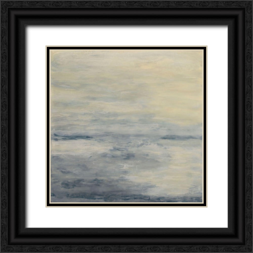 Shanti, Shima 26x26 Black Ornate Wood Framed with Double Matting Museum ...