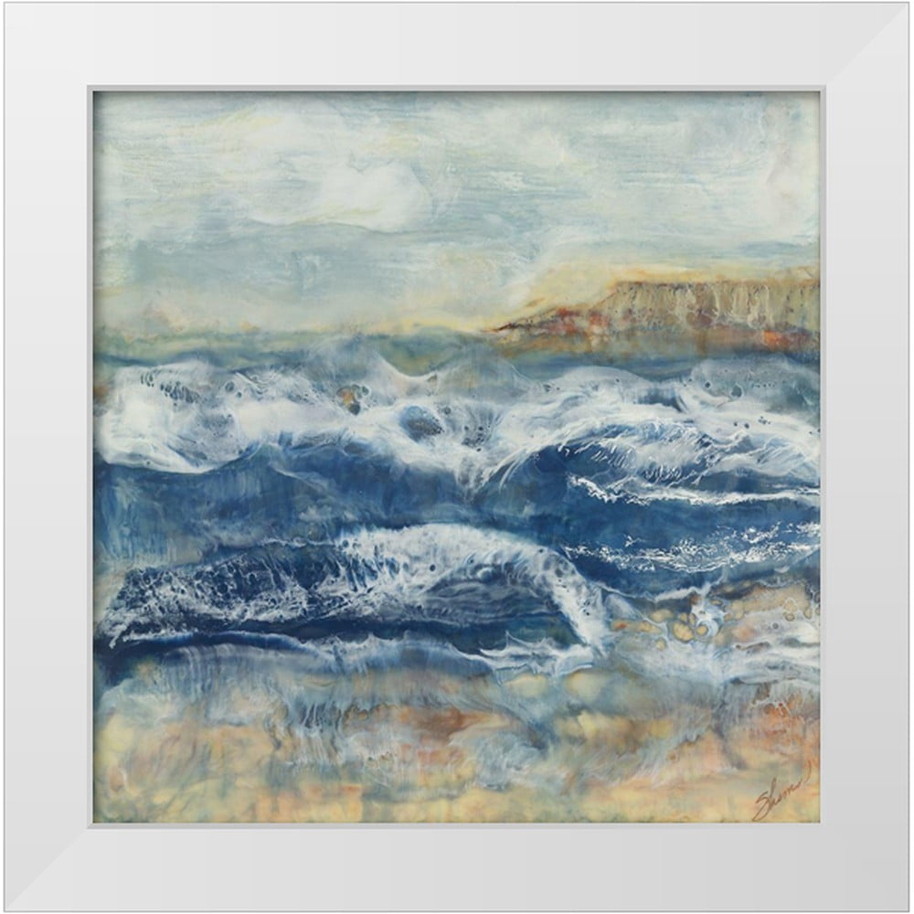 Shanti, Shima 26x26 White Modern Wood Framed Museum Art Print Titled ...