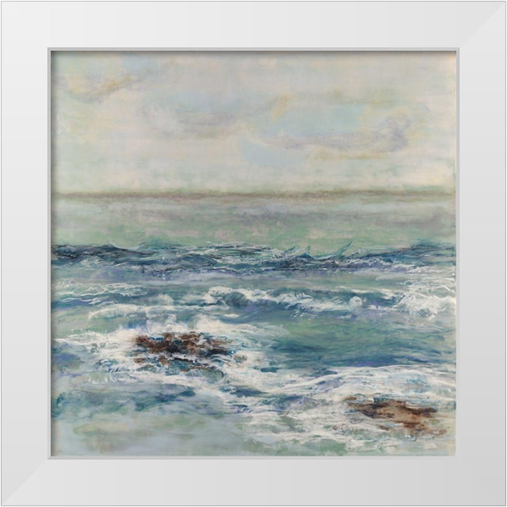 Shanti, Shima 26x26 White Modern Wood Framed Museum Art Print Titled ...
