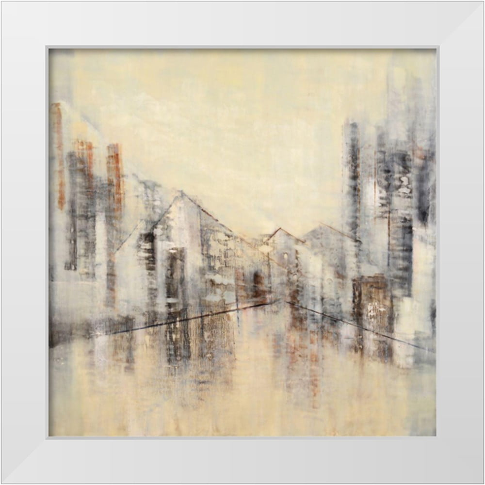 Shanti, Shima 26x26 White Modern Wood Framed Museum Art Print Titled ...