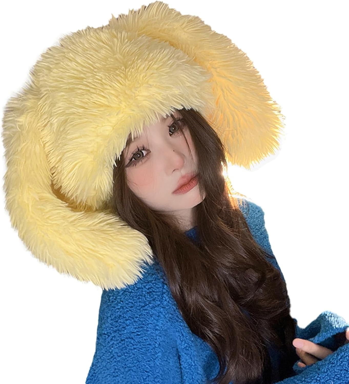 ShaoQing Cute Bunny Ear Hat Rabbit Ears Cap Y2k Plush Fun Costume Hats ...