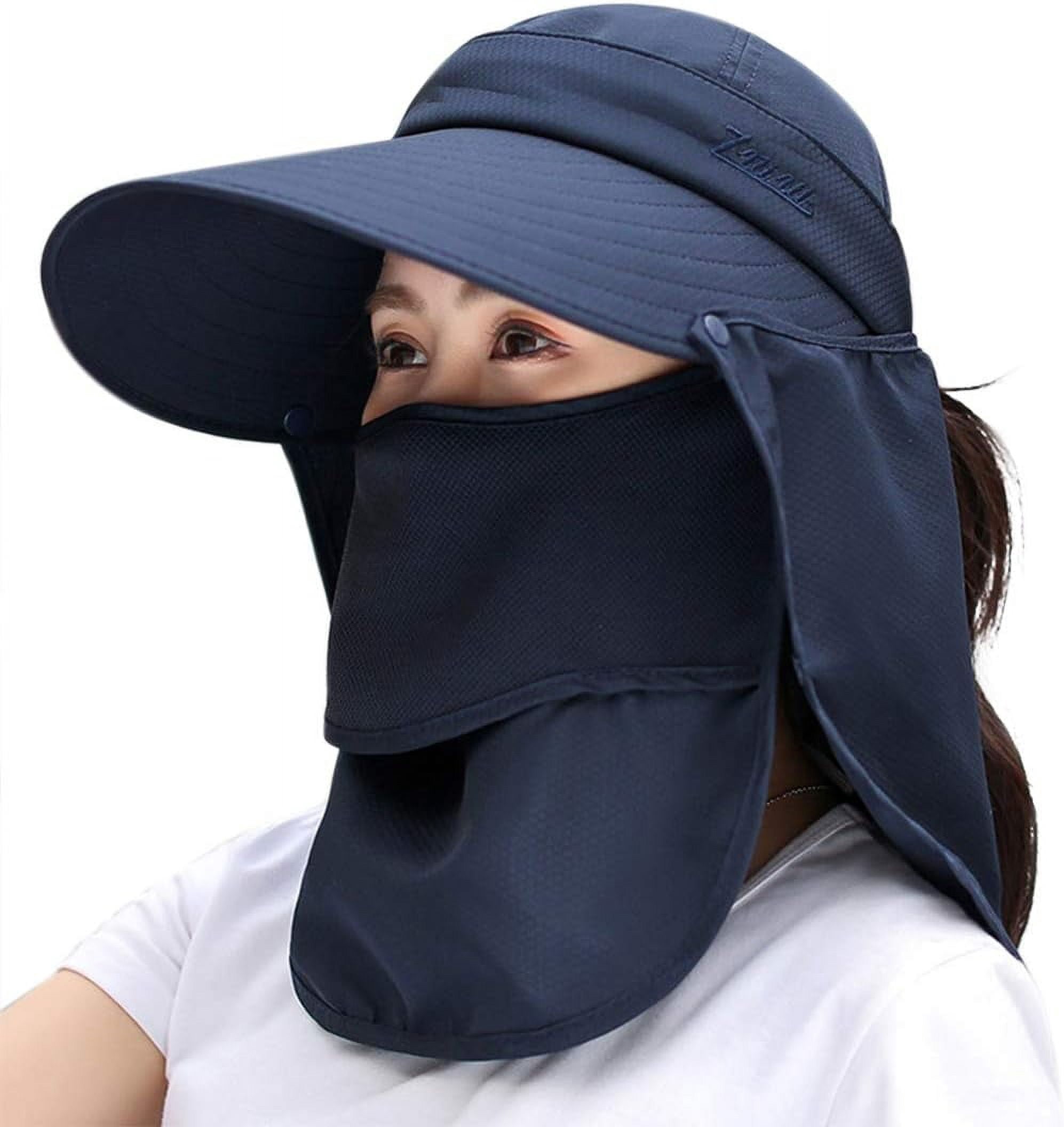 ShaoQing Women Sun Wide Brim UV Protection Fishing Hats Foldable ...