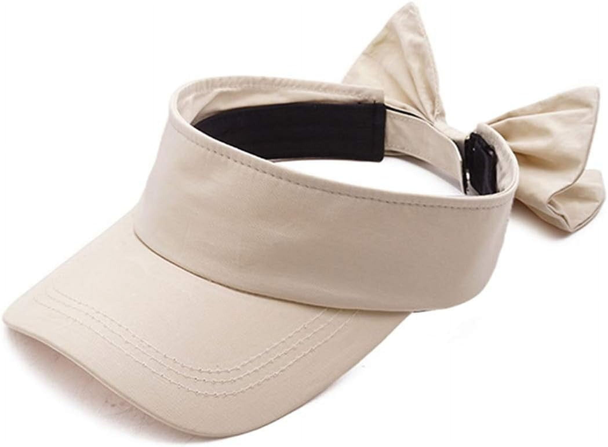 ShaoQing Women's Wide Brim UPF 50+ UV Protection Tennis Sun Visor Hat with Bow - Walmart.com