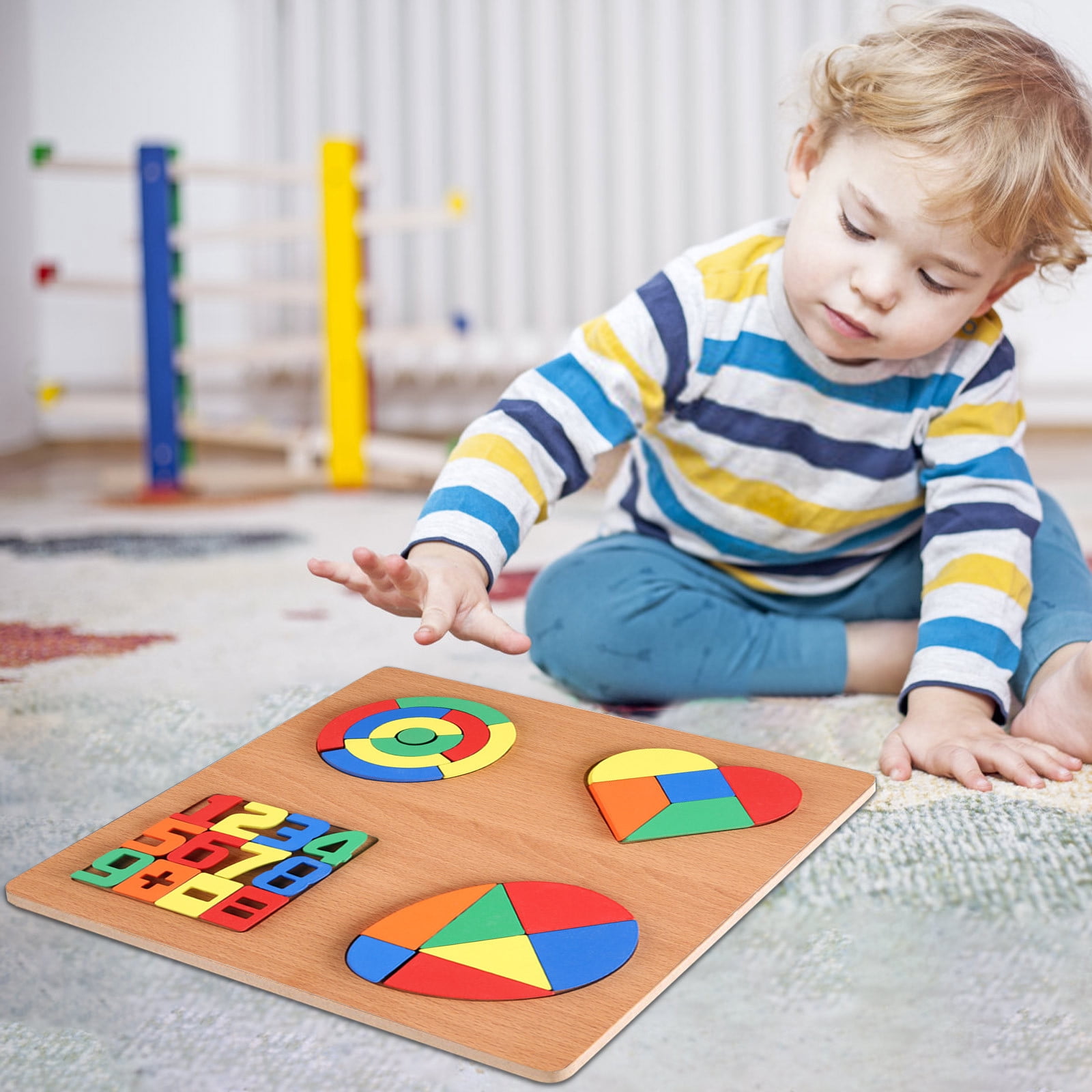 ShaoXinWan Children's Geometry Puzzles - Wooden Puzzle Shapes and ...