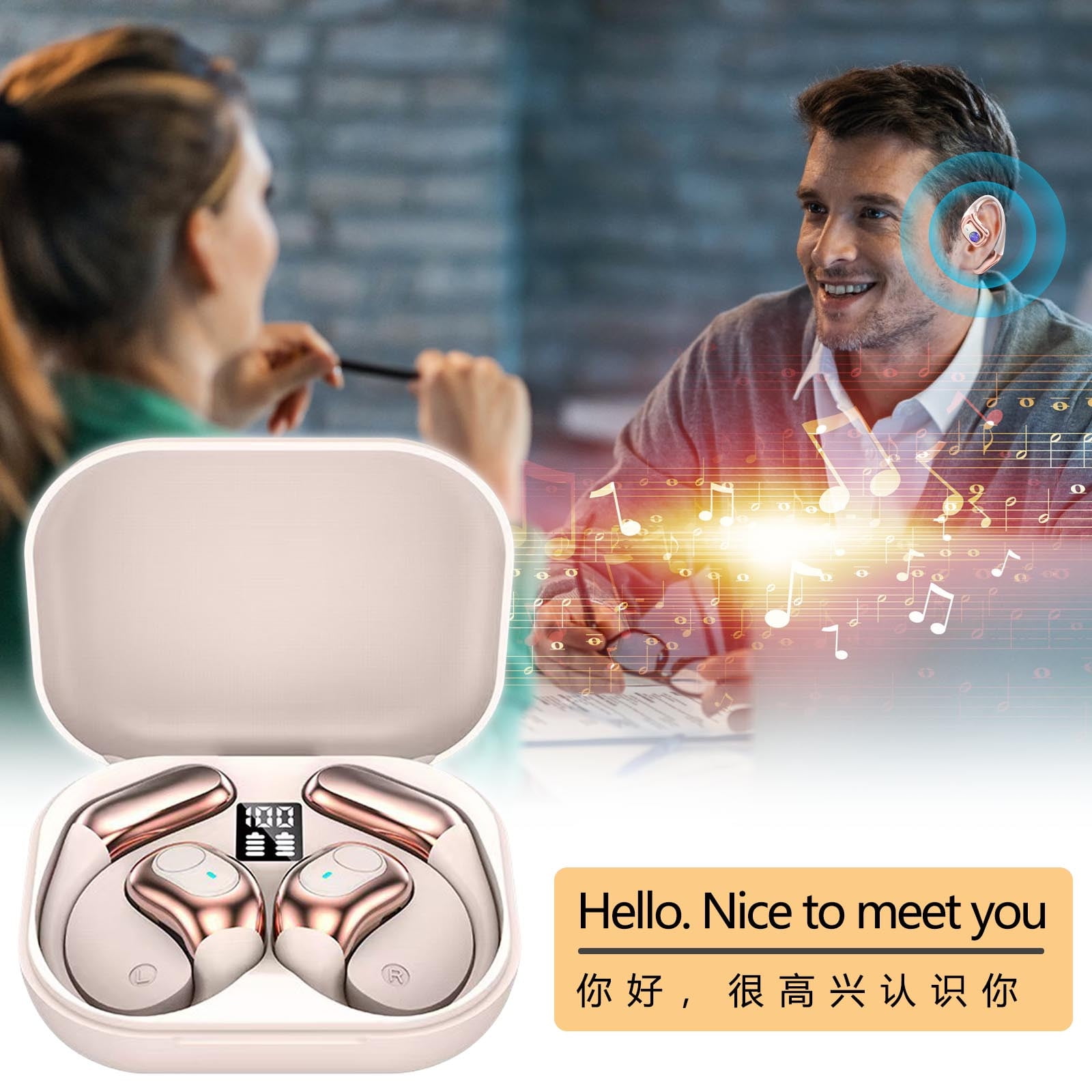 ShaoXinWan Conduction Bluetooth Headset Open Earphones with Long ...