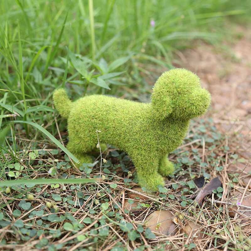 ShaoXinWan Decorative Dog Garden Statues - Funny Flocking Dog Decor for ...