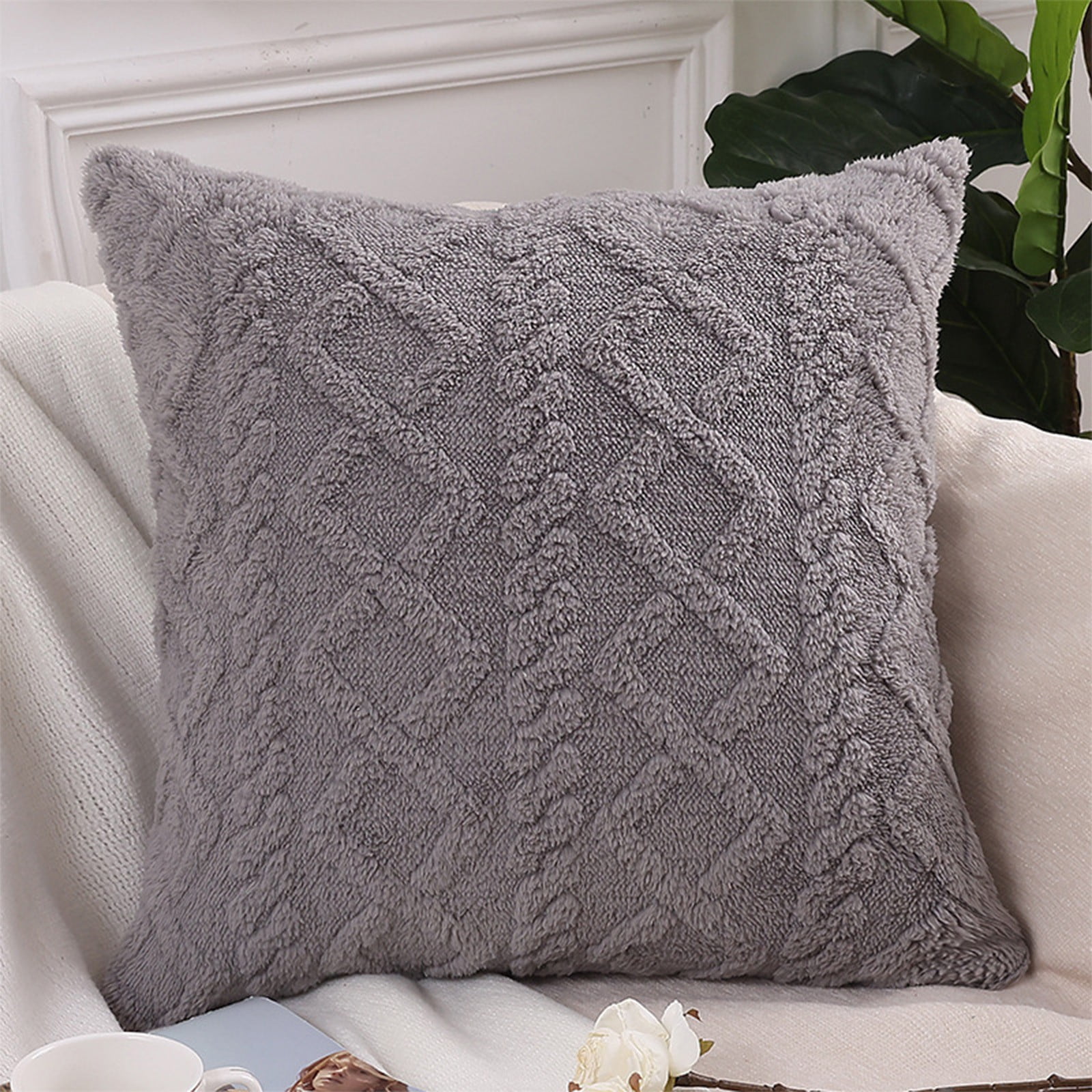 ShaoXinWan Furry Pillow Set,Shu Cotton Velvet Living Room Sofa Cushion ...