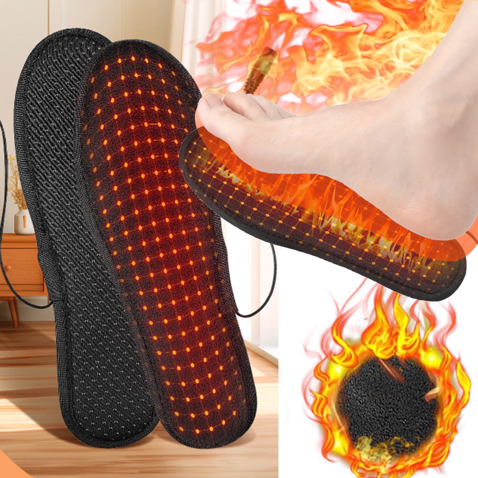 ShaoXinWan Heated Insoles, Rechargeable Heated Insoles, USB Temperature ...
