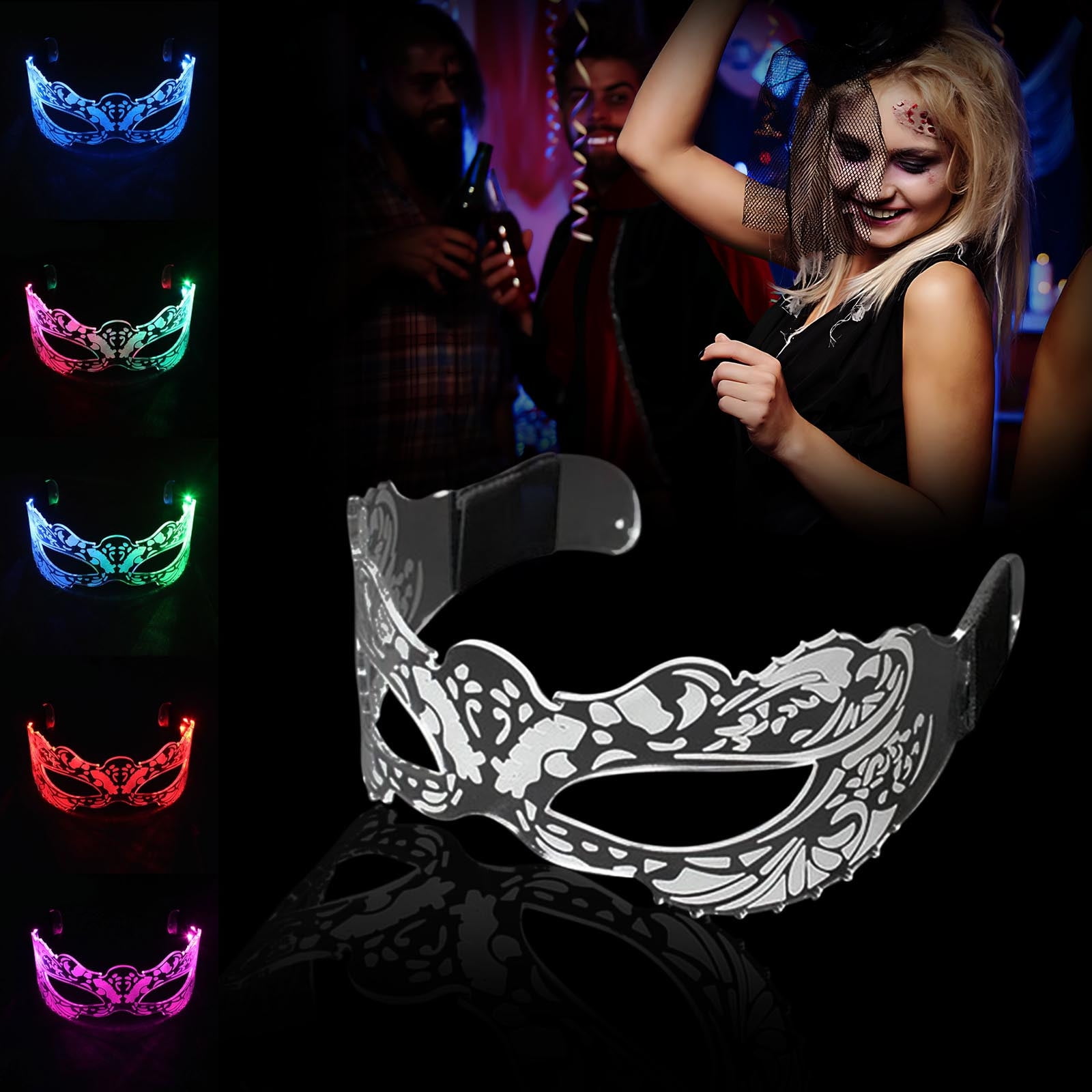 ShaoXinWan LED Luminous Music Festival Party Ball Mask, Ideal for Raves ...