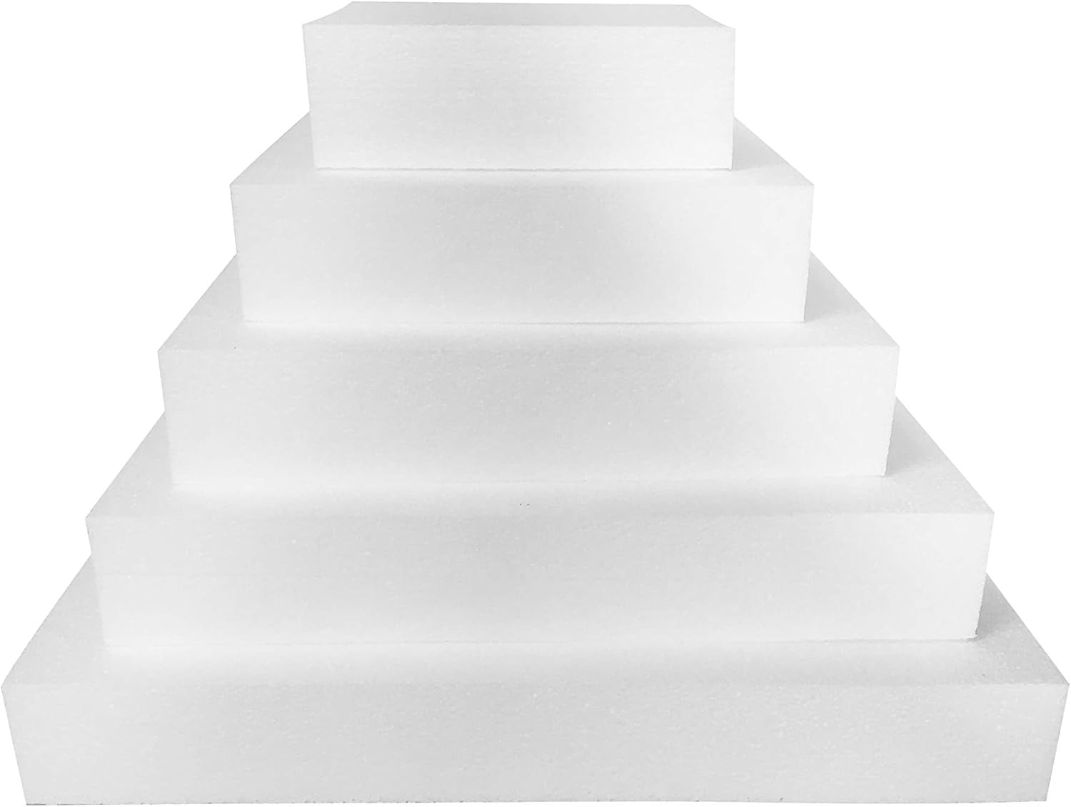 Shape Innovation - 2" Square Cake Dummy Set - 5 Sizes: 2" x 6", 8", 10 ...
