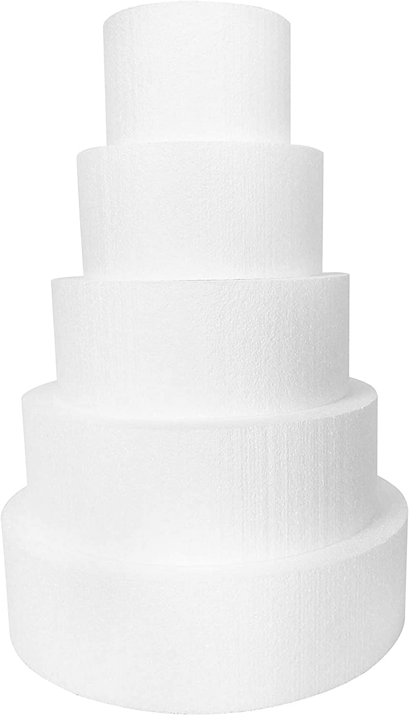 Shape Innovation - Round 4" Cake Dummy Set - Set of 5, Each 4" High by ...