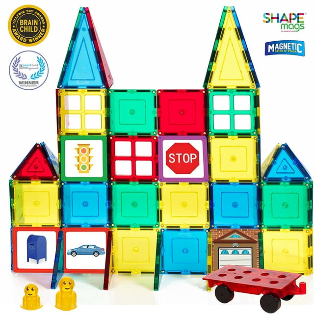 Shape Mags Starter 60 Piece Magnetic Tiles Set - Walmart.com