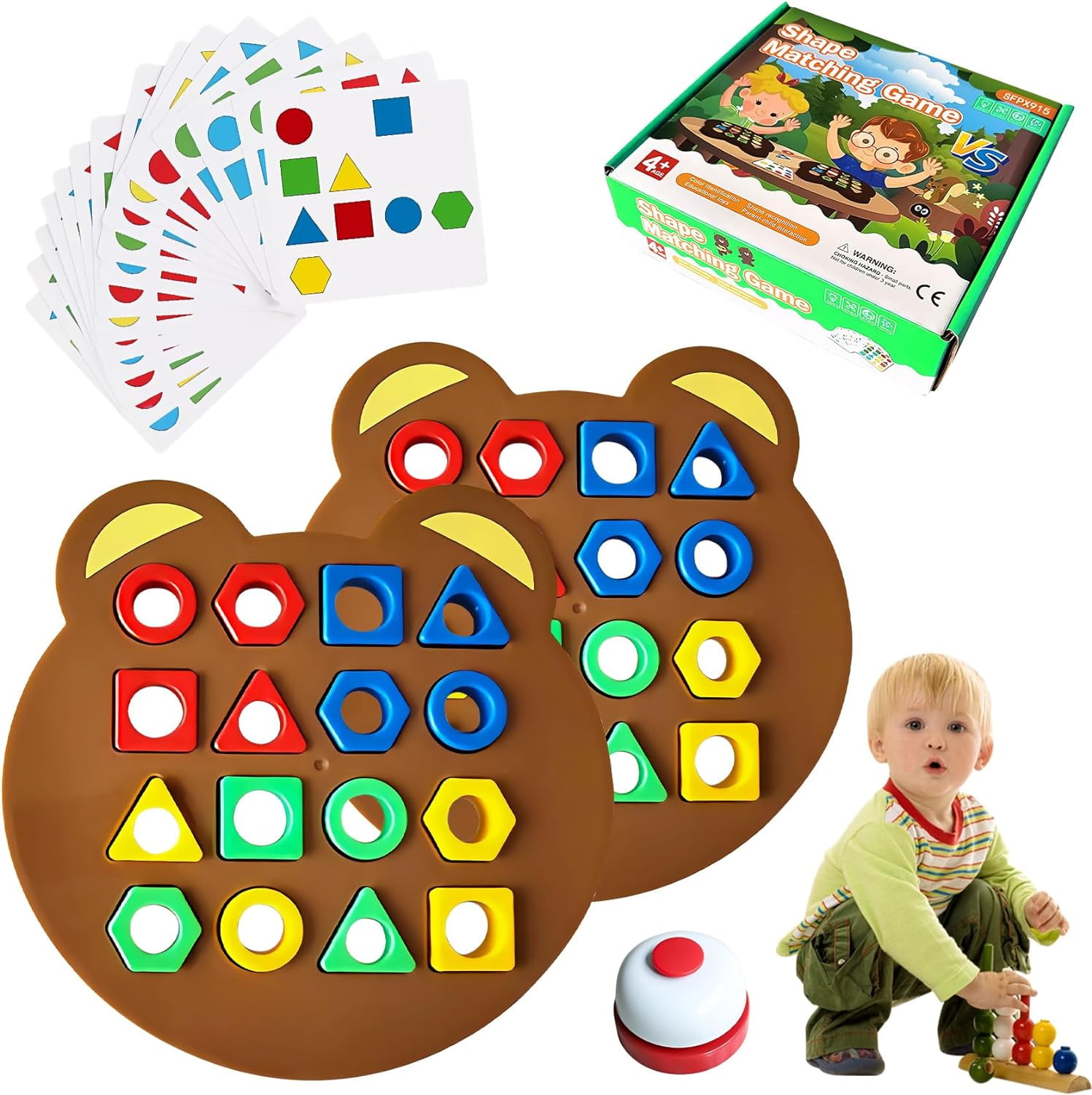 Shape Matching Game Color Sensory Educational Toy, Children Puzzles ...