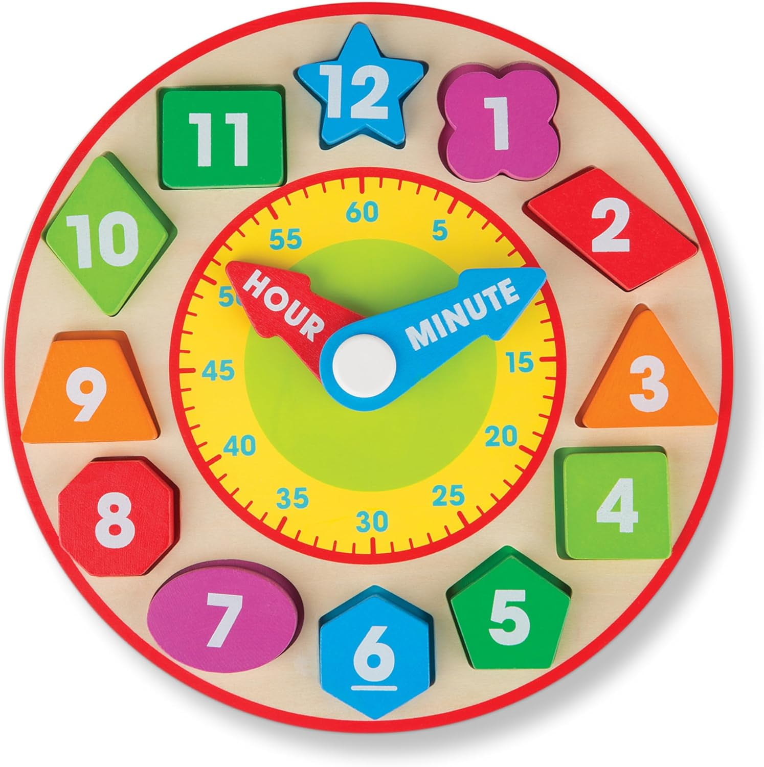 Shape Sorting Clock - Wooden Educational Toy - Walmart.com