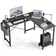 VECELO Corner Computer Desk with Charging Station, 90 Degree Triangle ...