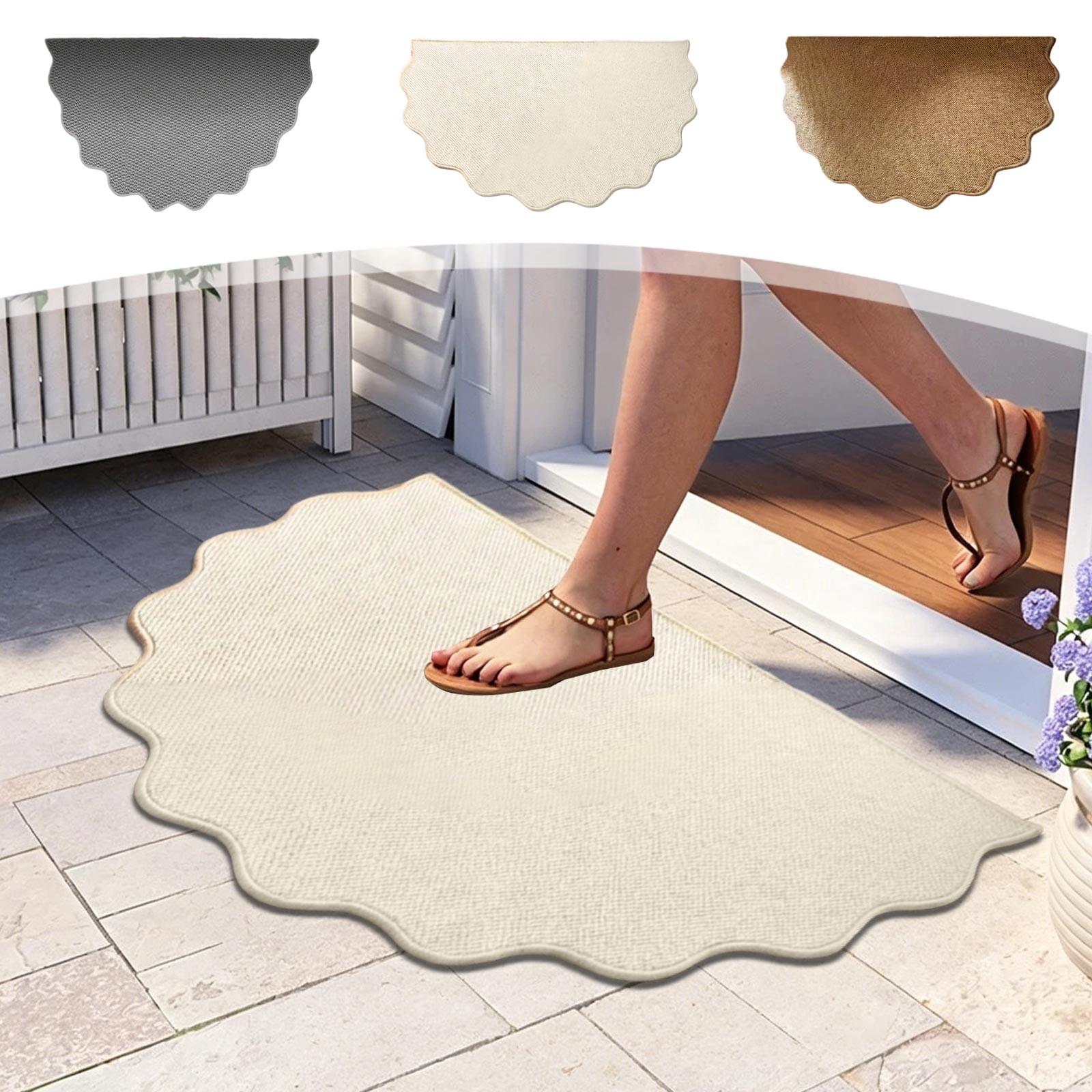 Shaped Entryway Doormat Non-Slip Floor Mat Durable Polyester Carpet for ...