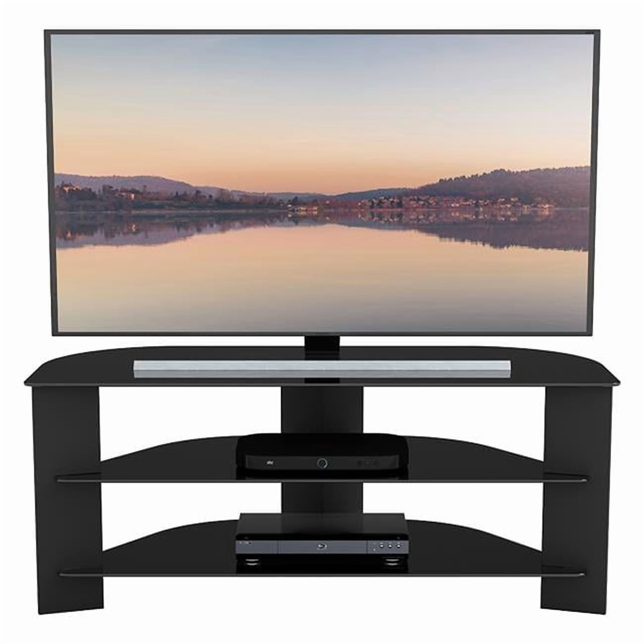 Shaped Plus Varano Corner TV Stand - Black & Black Glass - Walmart.com