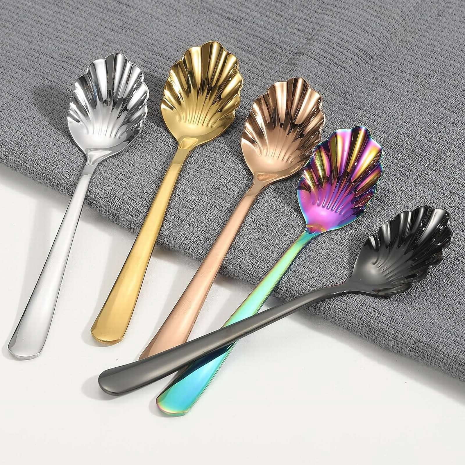 Shaped Stainless Steel Sugar Spoon Small Dessert Spoons, Tiny Jelly ...