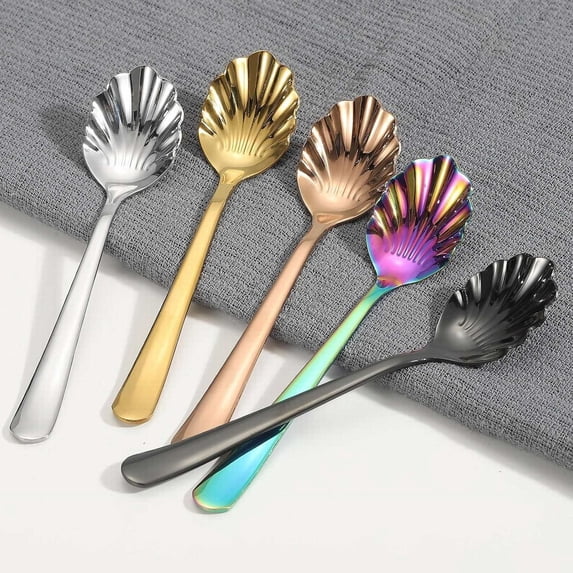 Shaped Stainless Steel Sugar Spoon Small Dessert Spoons, Tiny Jelly ...