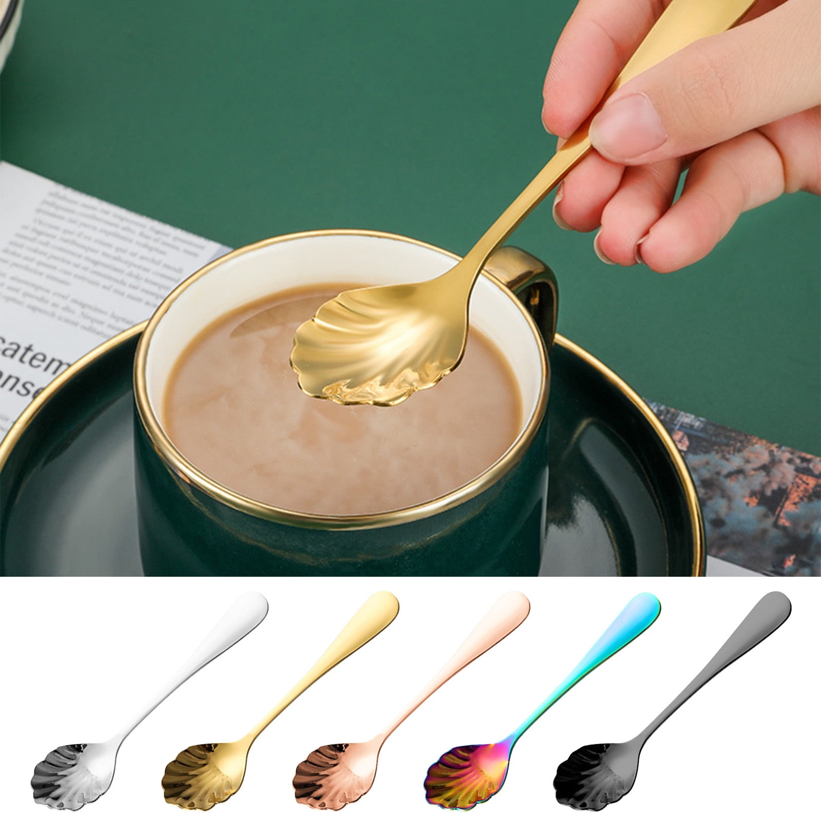 Shaped Stirring Spoons, 304 Stainless Steel Fine Sugar Spoon, Vintage ...
