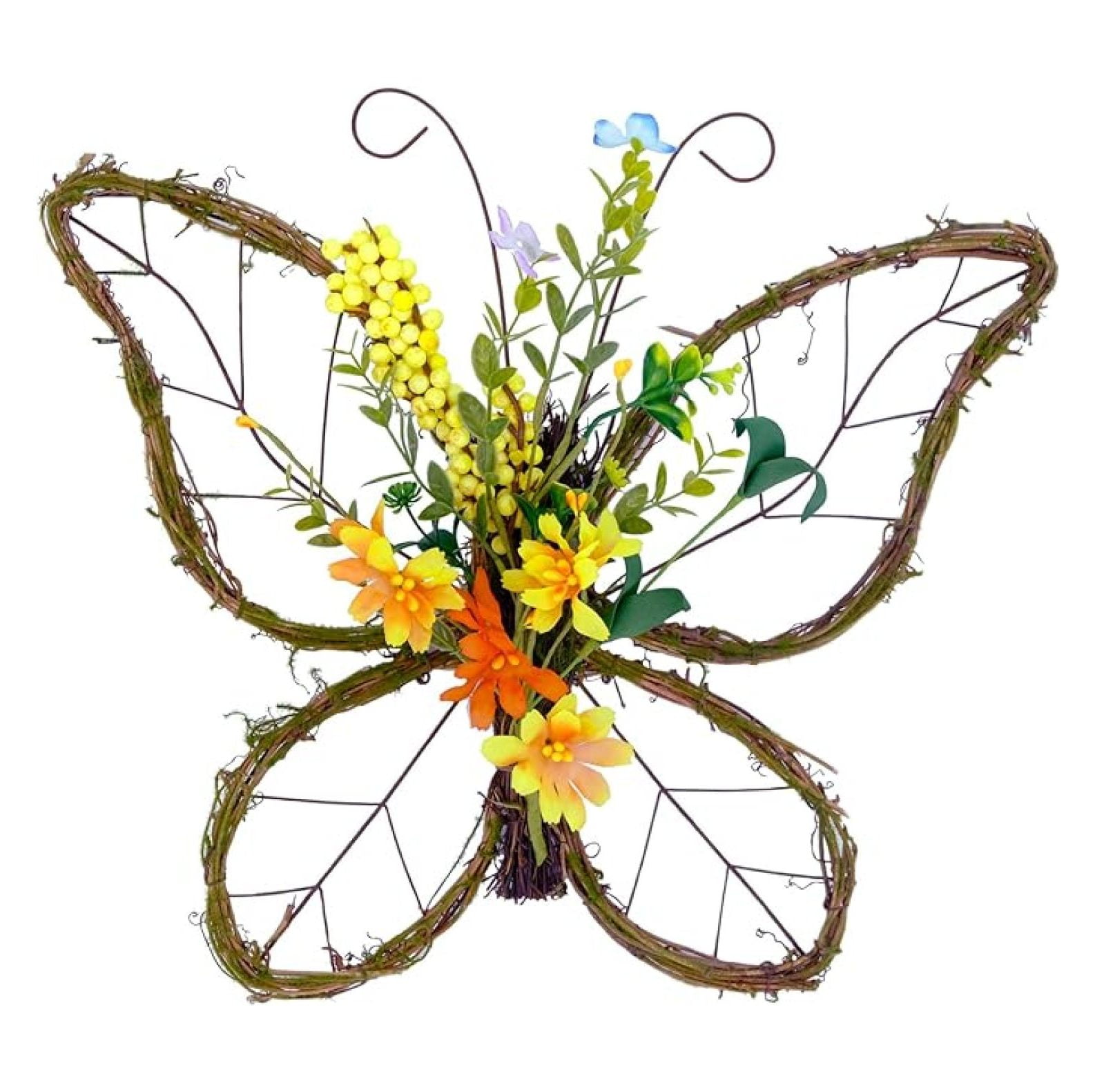 Shaped Wreath with Pastel Berries and Floral Spring Artificial Wreaths ...