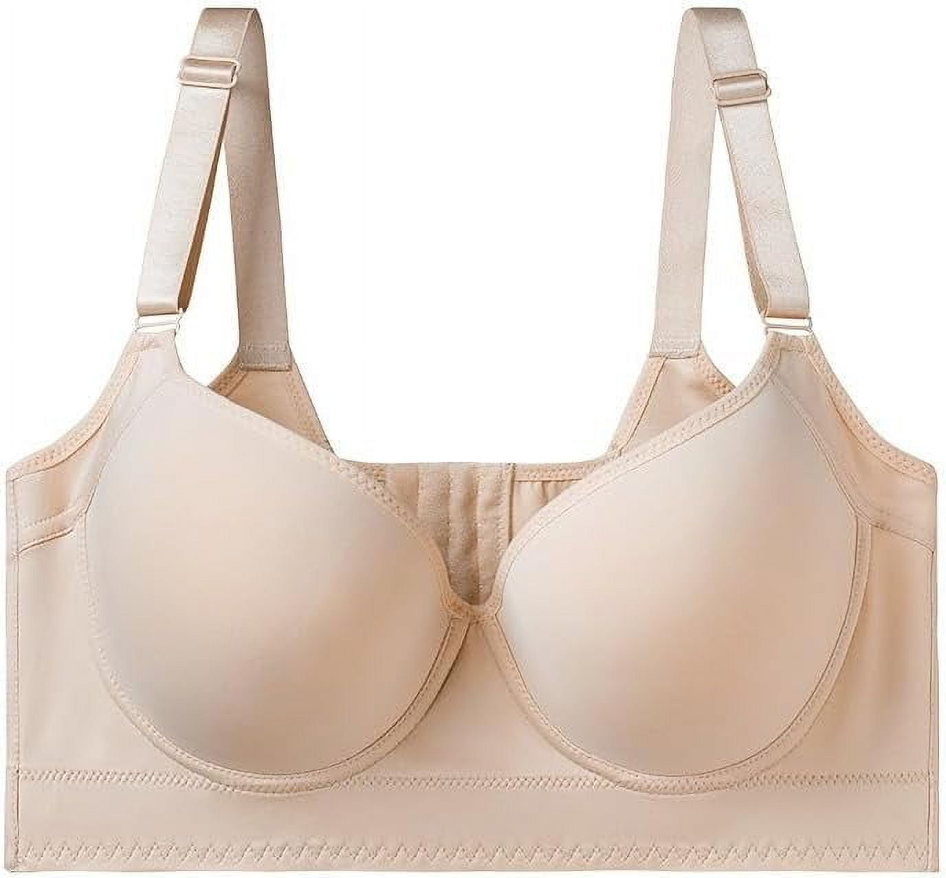 Shapedly Deep Cup Bra, Full Back Wireless Push-up Bra - Walmart.com