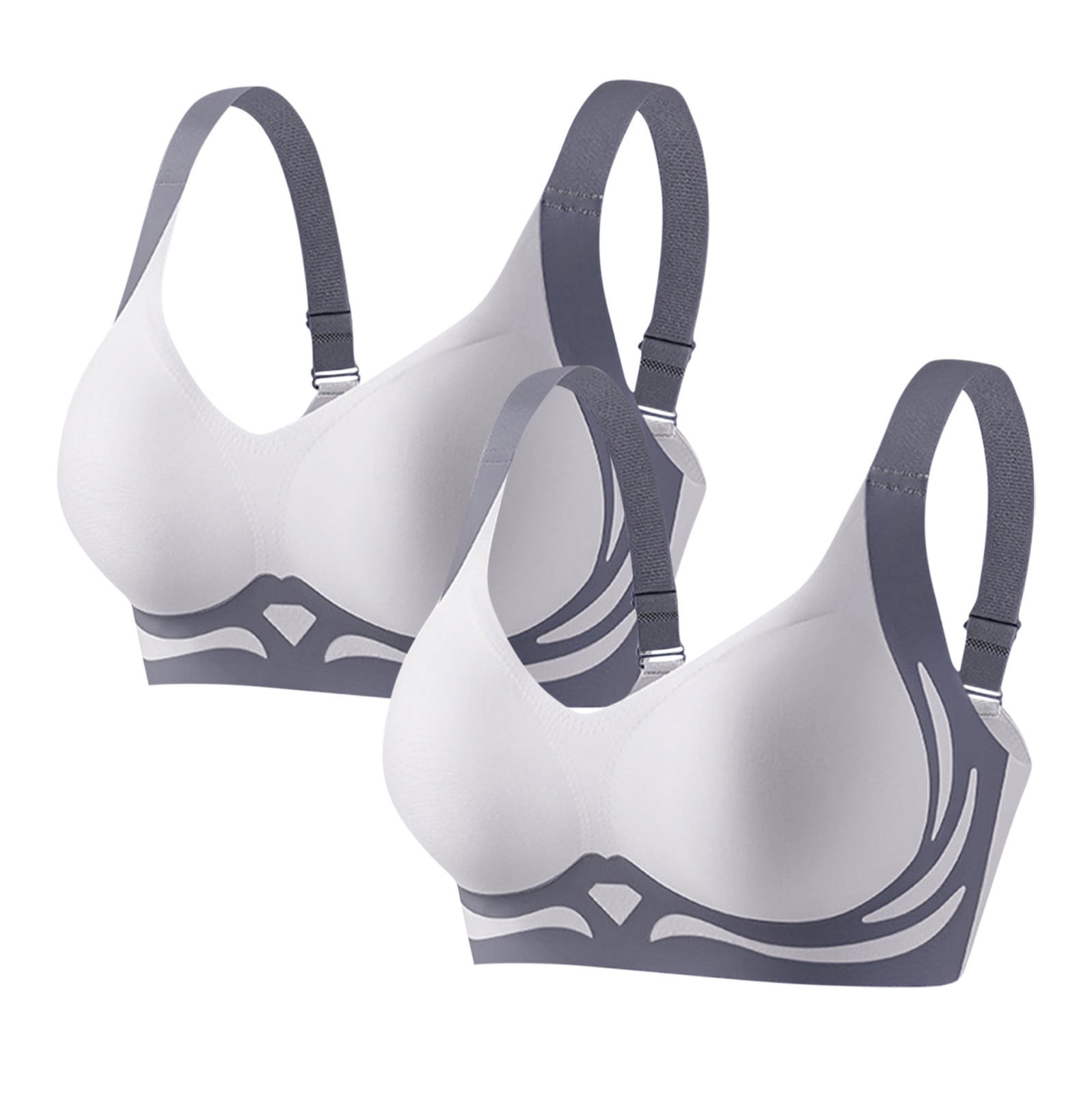 Shaper Bras for Women Wirefree 2 Pack Smoothing Bra Womens Wireless ...