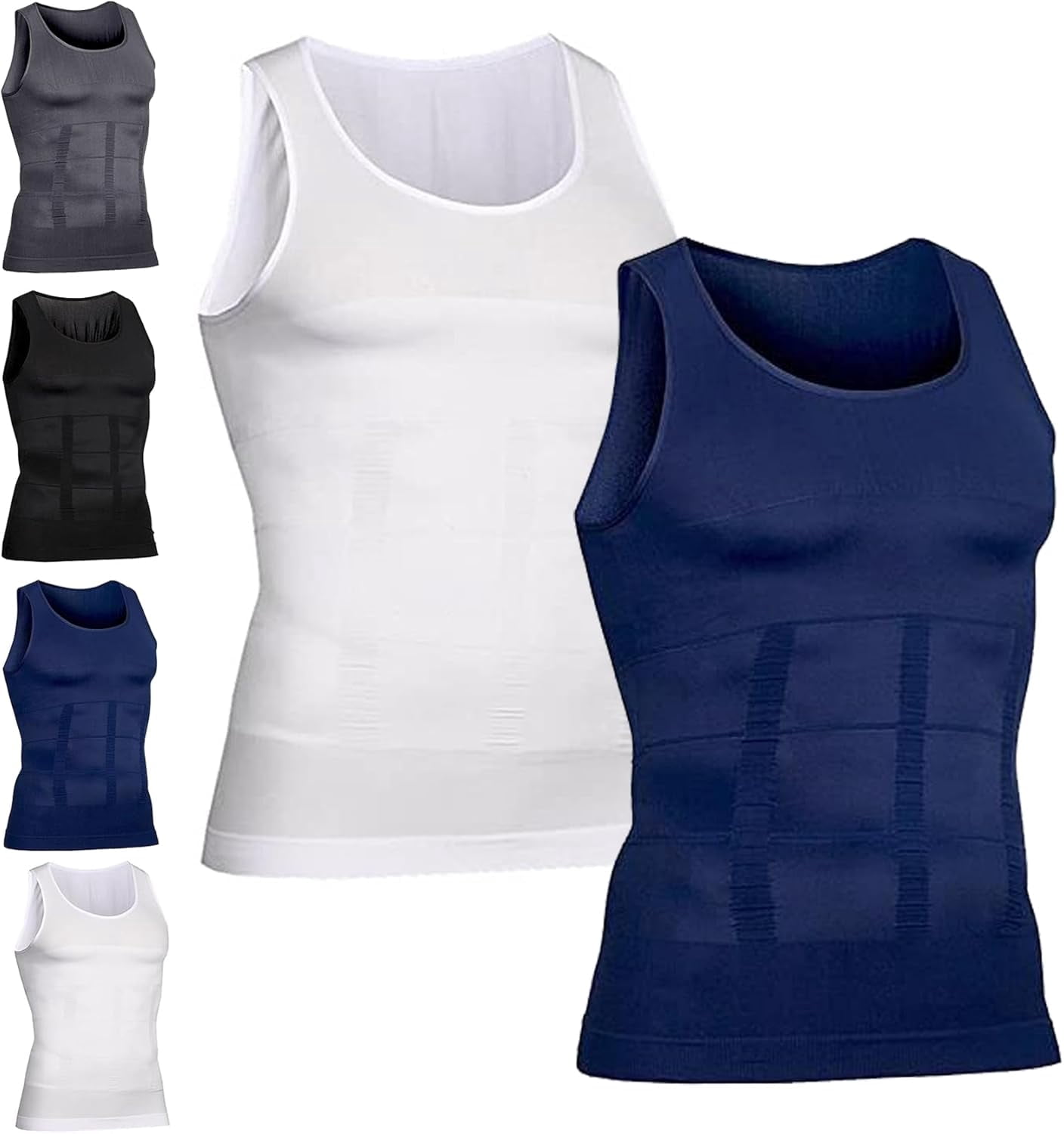 Men's Compression Top - High-Performance Shaping Vest for Men, Large ...