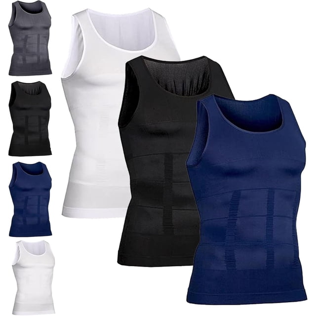 Men's Compression Top - High-Performance Shaping Vest for Men, Large ...