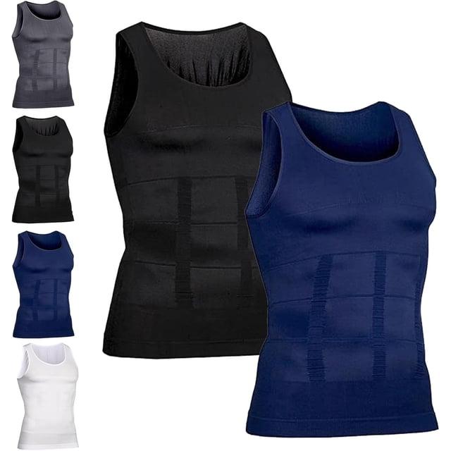 Men's Compression Top - High-Performance Shaping Vest for Men, Large ...