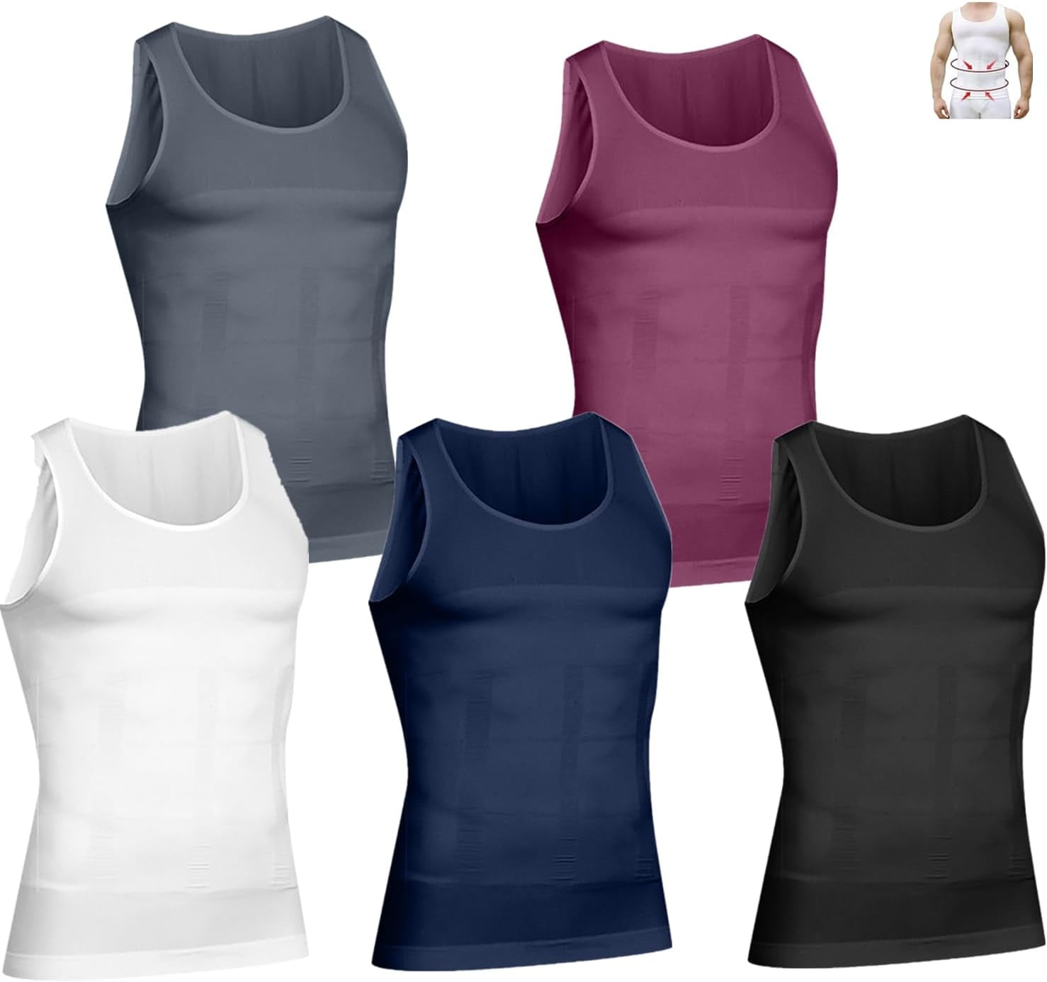 Shaperluv for Men, 2025 Shaperluv Tank 2.0 Mens Big and Tall, 3 Pack ...