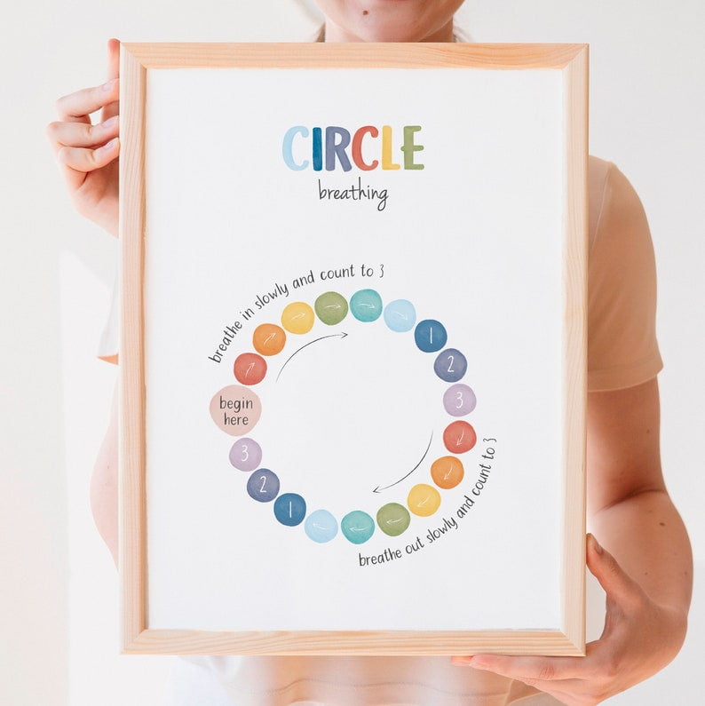 Shapes Breathing, Therapy Office Decor, Grounding Technique, Calming ...