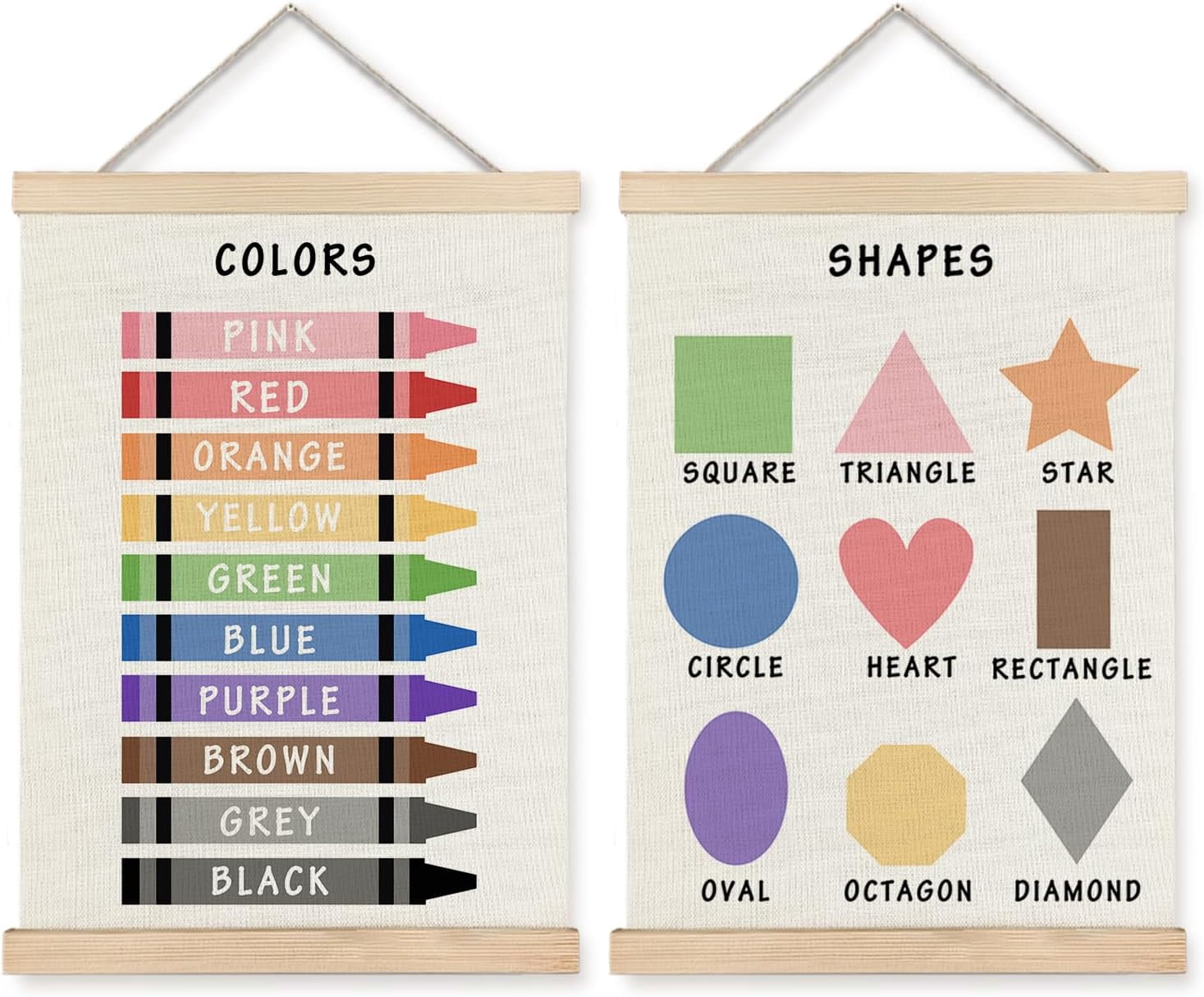 Shapes Colors Posters for Classroom Wall, Shapes Colors Learning Poster ...